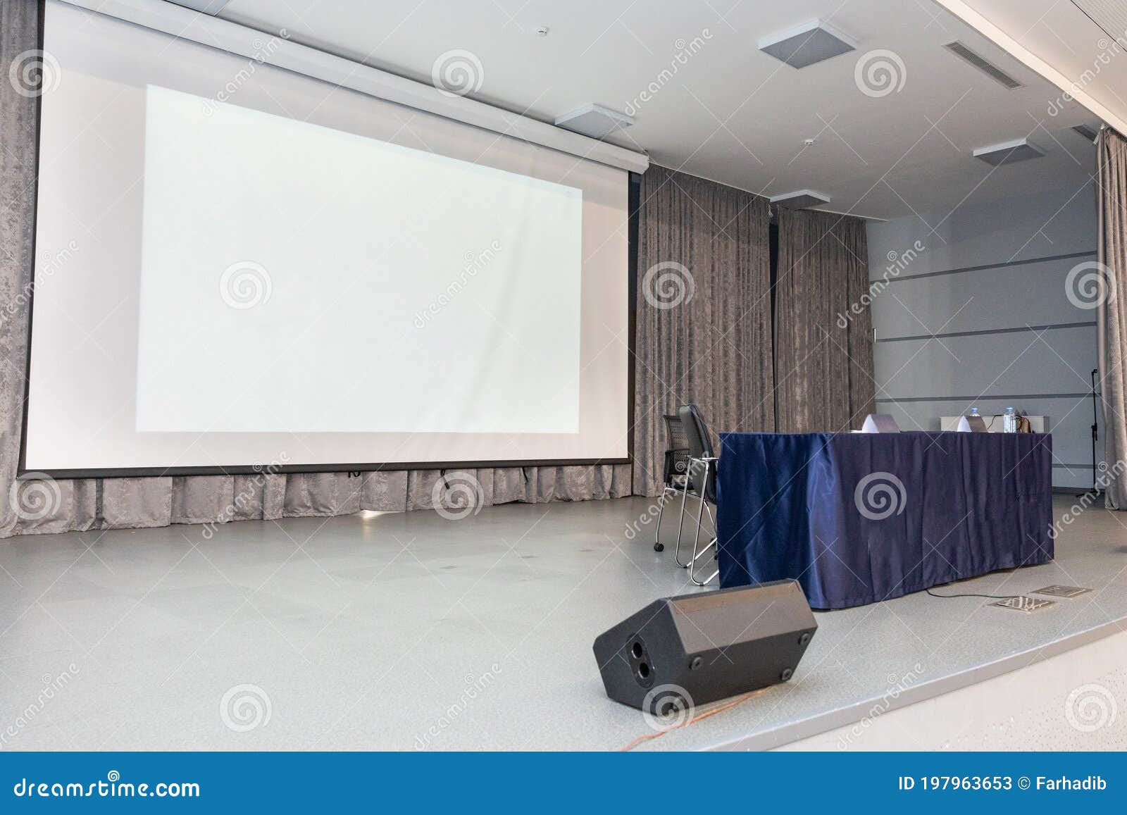 Empty Event Hall with Table Stock Image - Image of copy, strategy ...