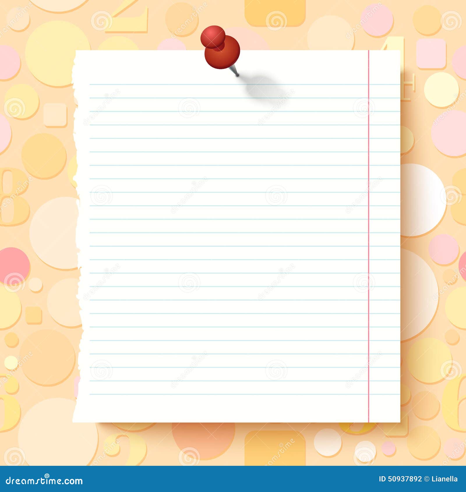 Empty Exercise Book Paper Sheet on Light Background Stock Vector ...