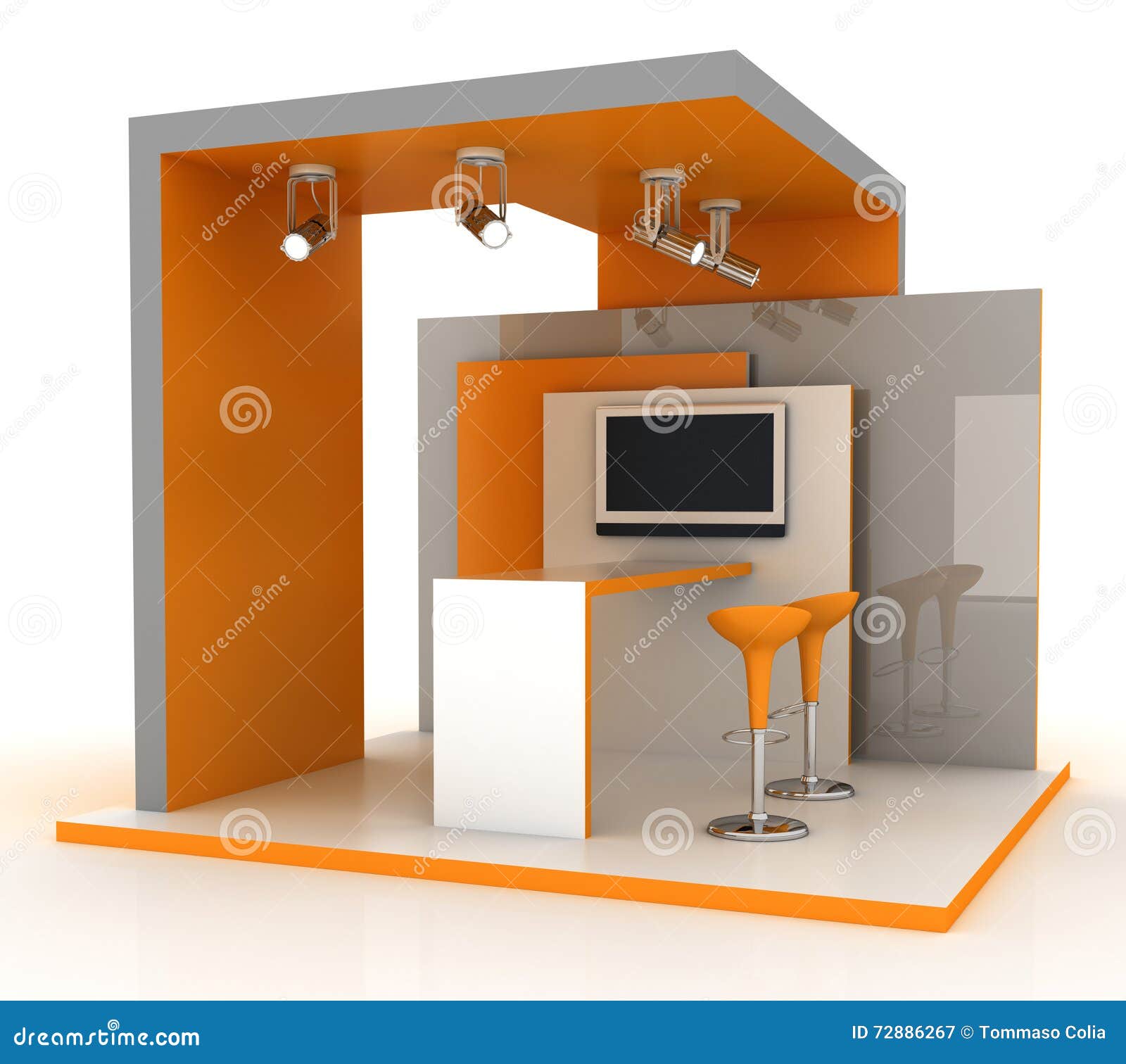 Empty Exhibition Booth, Copy Space Illustration Stock Illustration ...