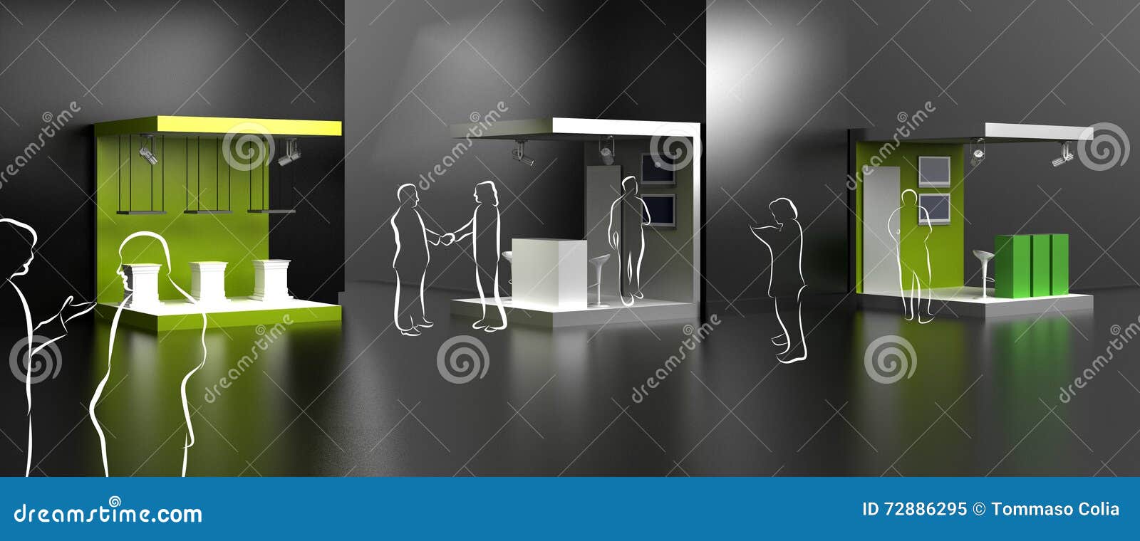 Empty Exhibition Booth, Copy Space Illustration Stock Illustration ...