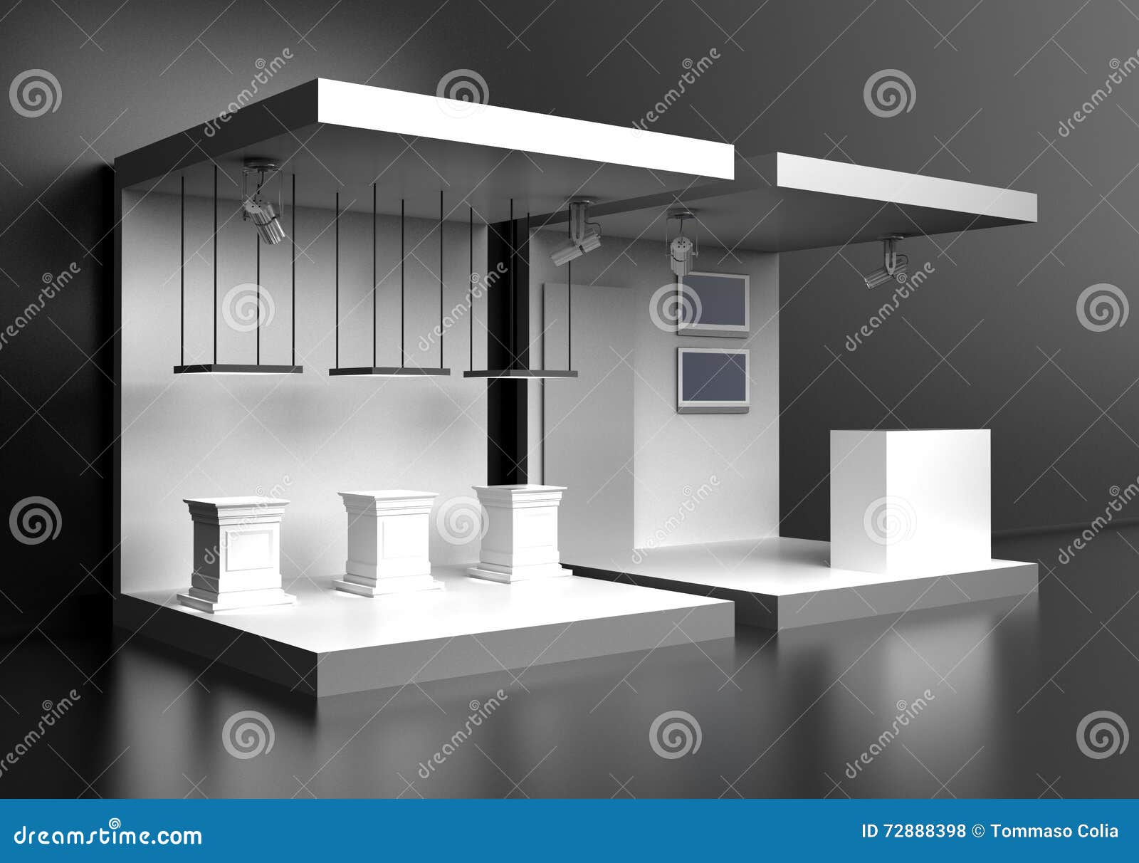 Empty Exhibition Booth, Copy Space Illustration Stock Illustration ...