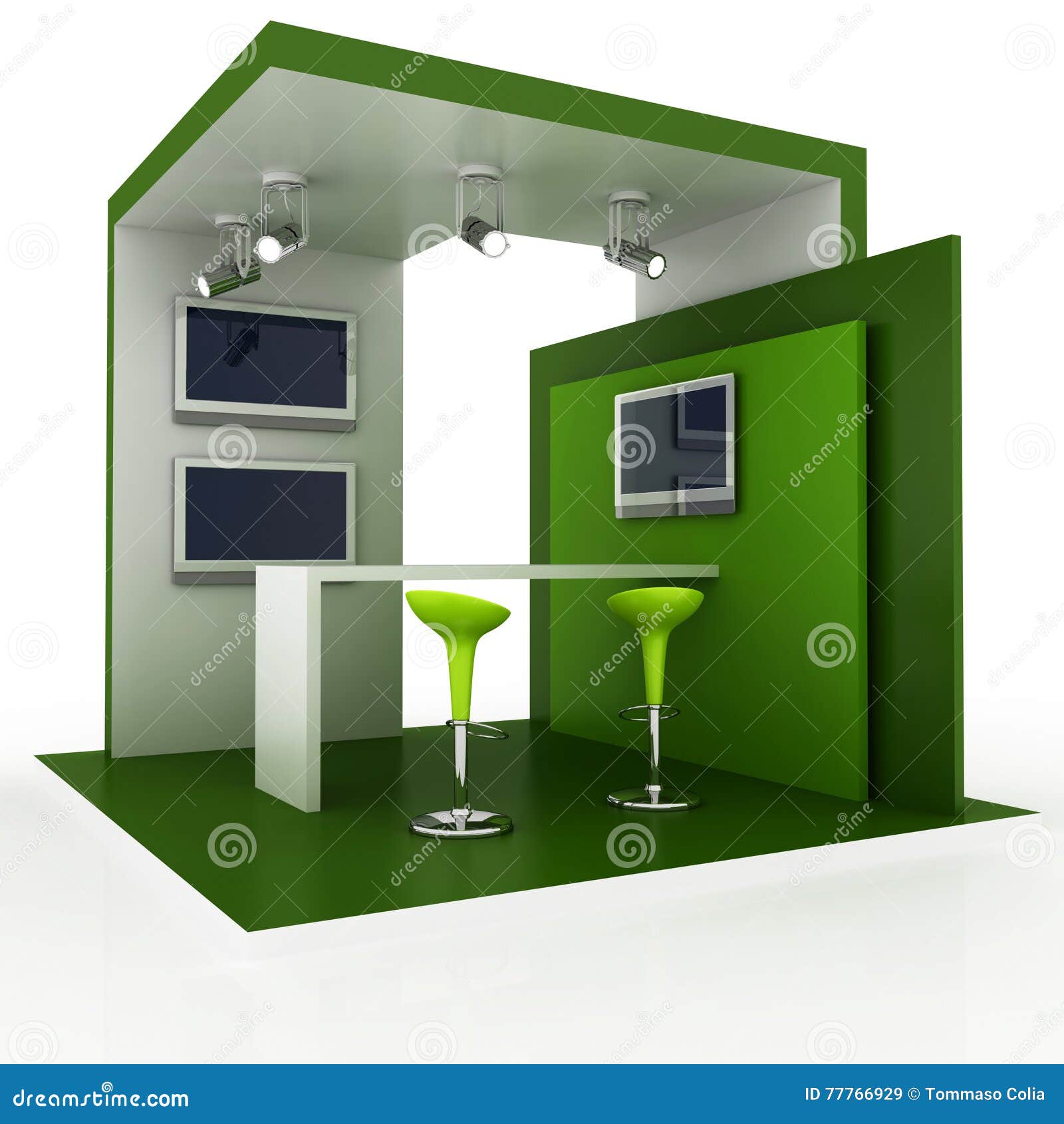 Empty Exhibition Booth, Copy Space Illustration Stock Illustration ...