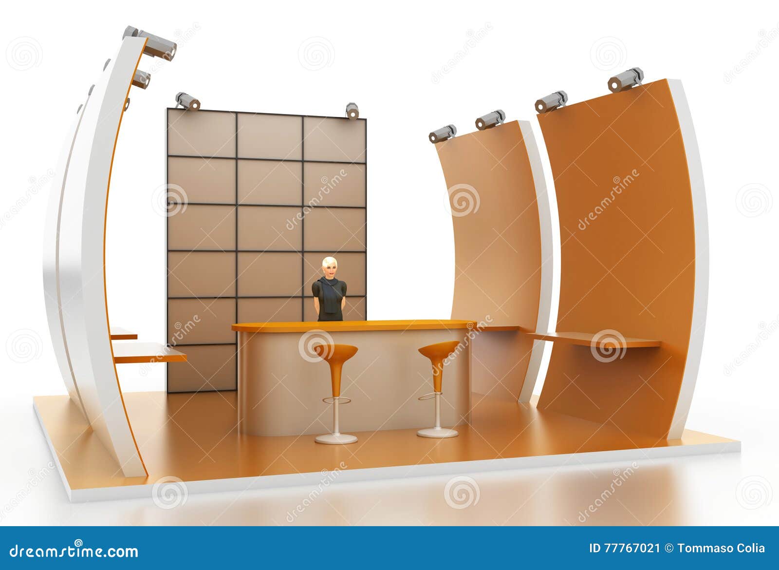 Empty Exhibition Booth, Copy Space Illustration Stock Illustration ...