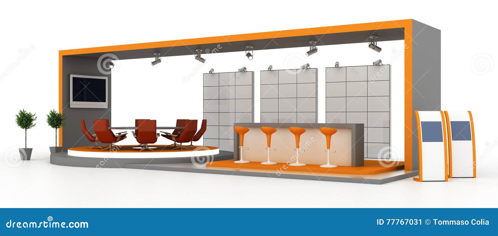 Empty Exhibition Booth, Copy Space Illustration Stock Illustration ...