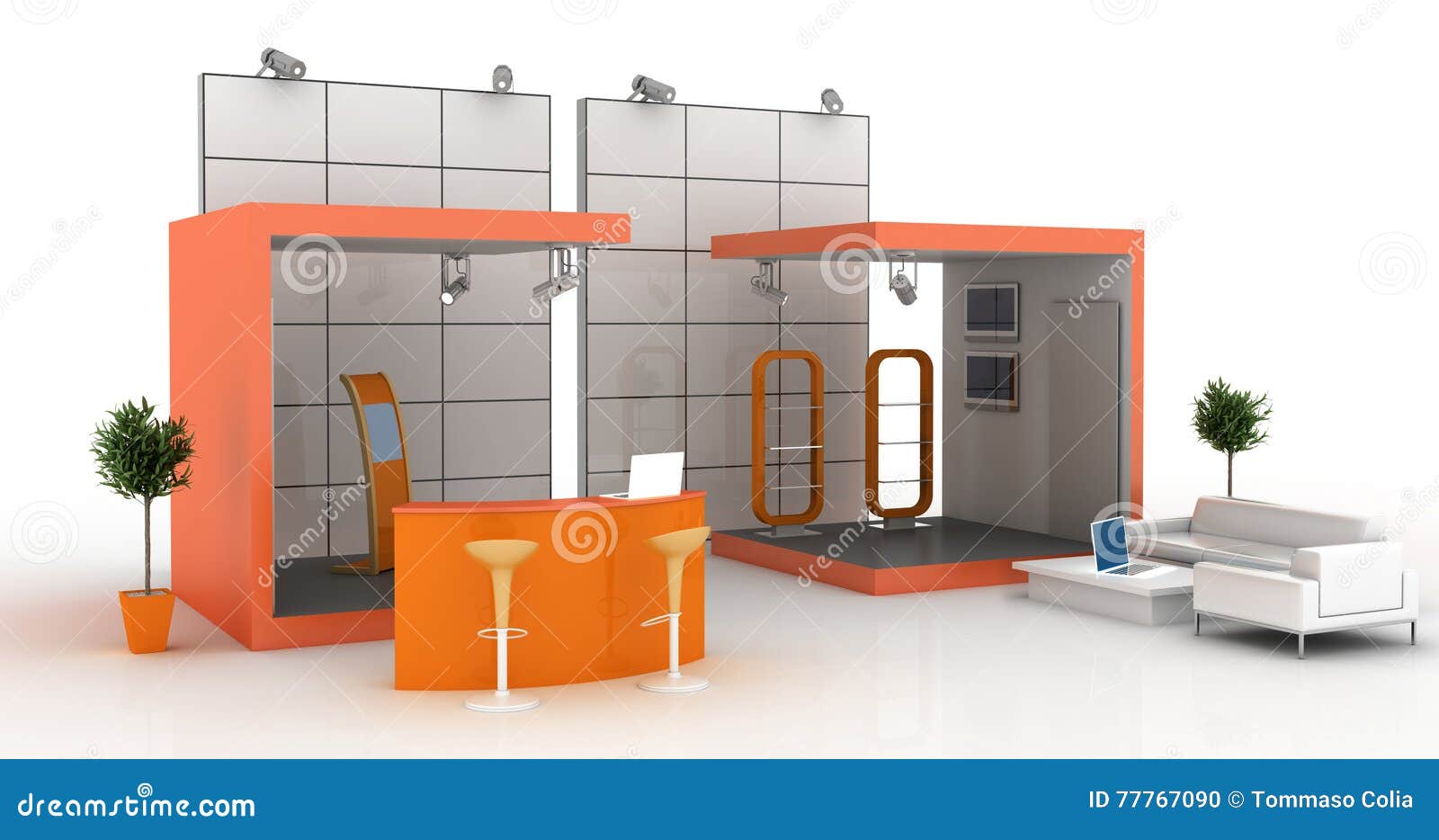Empty Exhibition Booth, Copy Space Illustration Stock Illustration ...