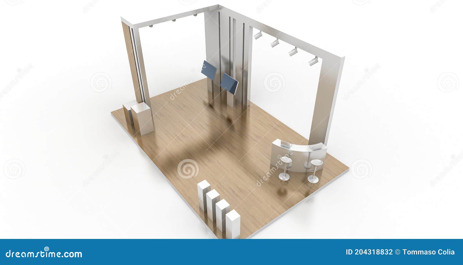 Empty exhibition booth stock illustration. Illustration of copy - 204318832