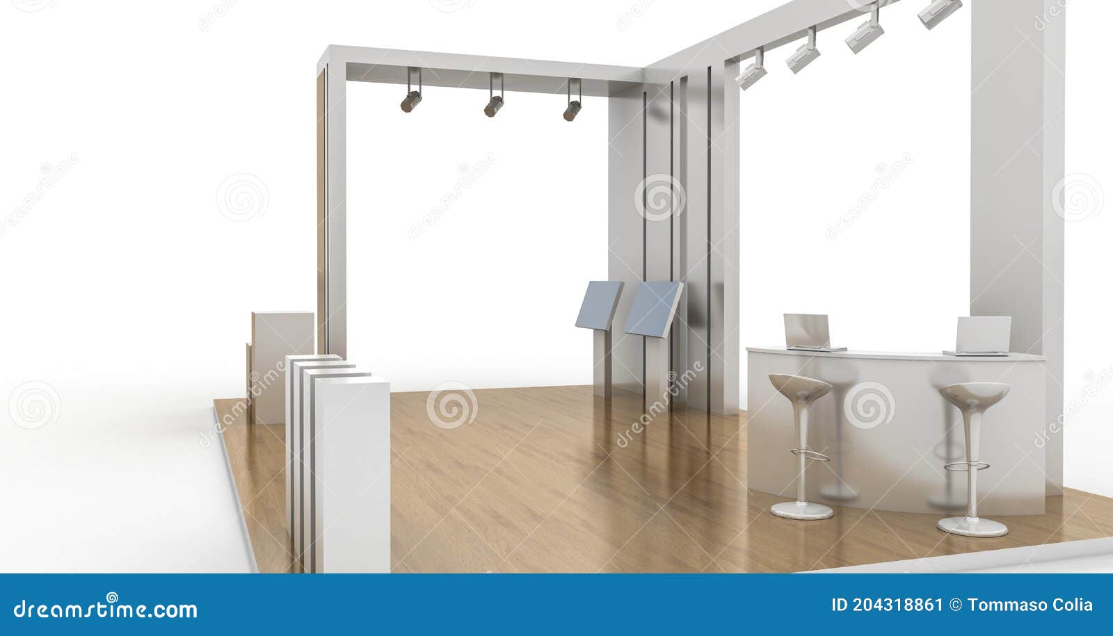 Empty Exhibition Booth, Copy Space Illustration Stock Illustration ...