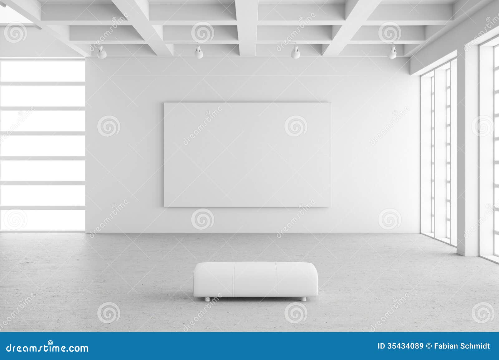 Empty Exhibition Hall with Empty Stock Illustration - Illustration of ...