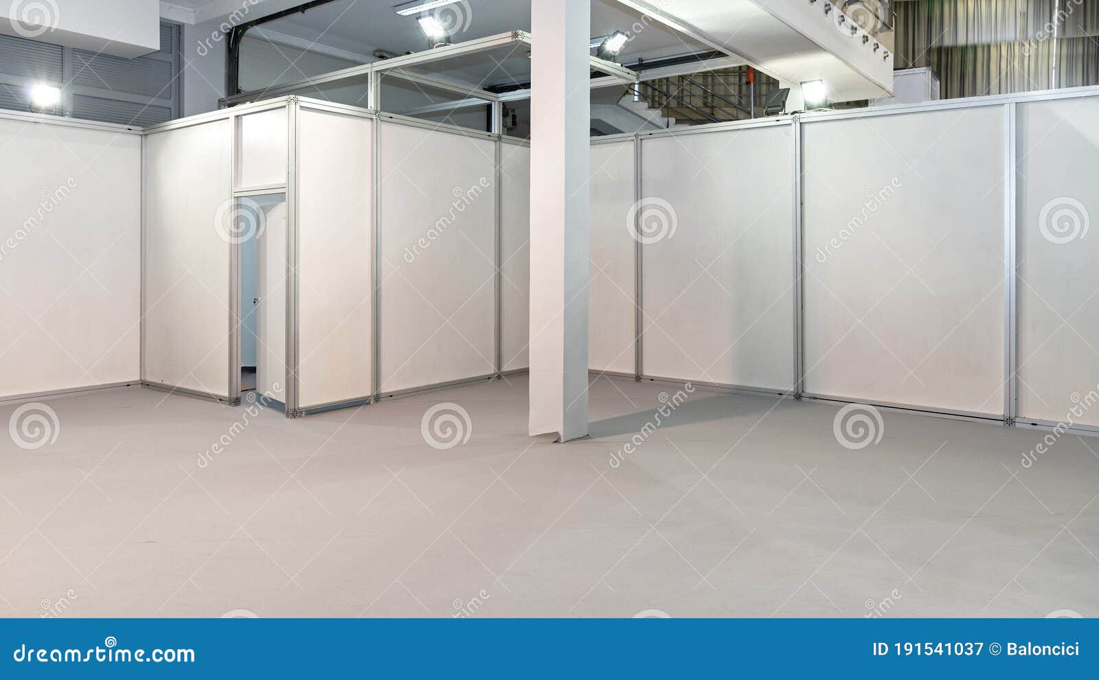 Empty Exhibition Stand stock image. Image of temporary - 191541037