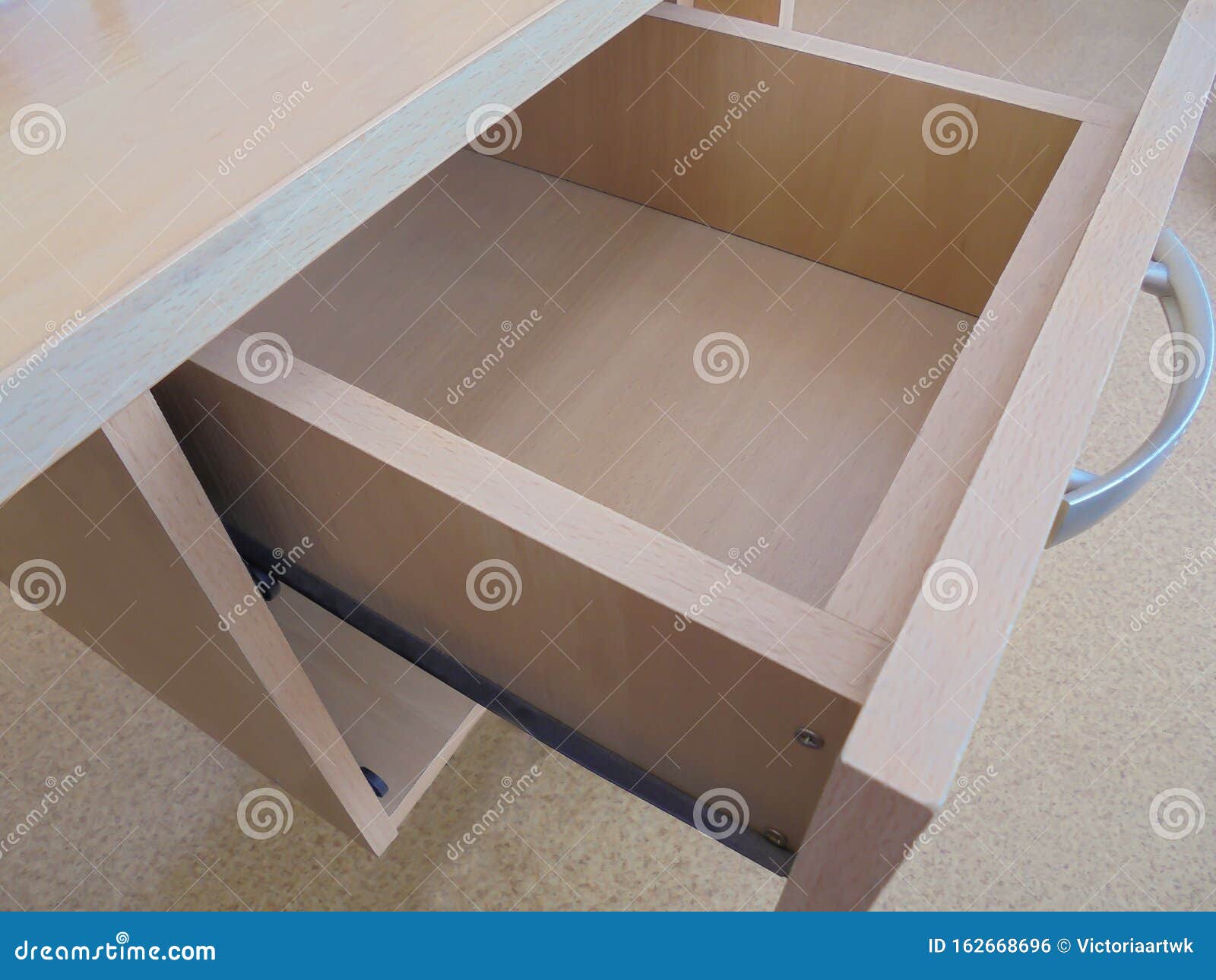 Empty Extended Open Top Drawer Table Stock Photo - Image of carton ...