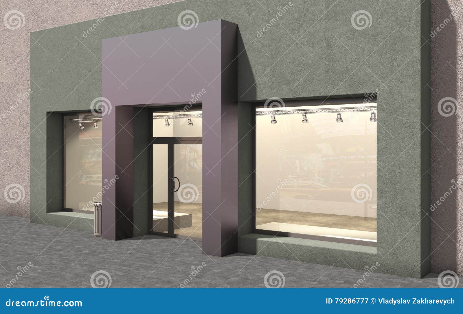 Empty Facade Shop for Your Edit, 3d Illustration Stock Illustration ...