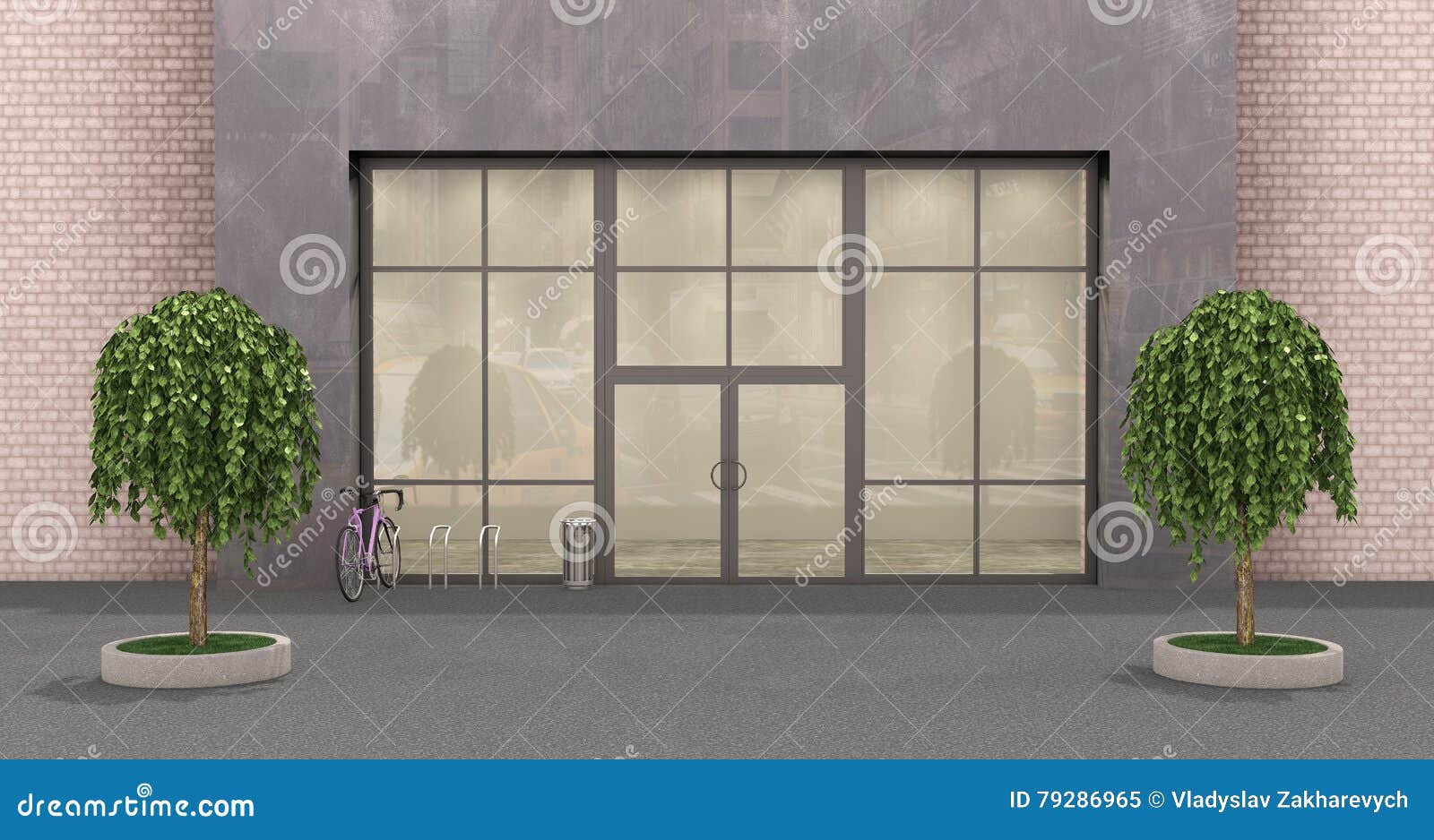 Empty Facade Shop for Your Edit; 3d Illustration Stock Illustration ...