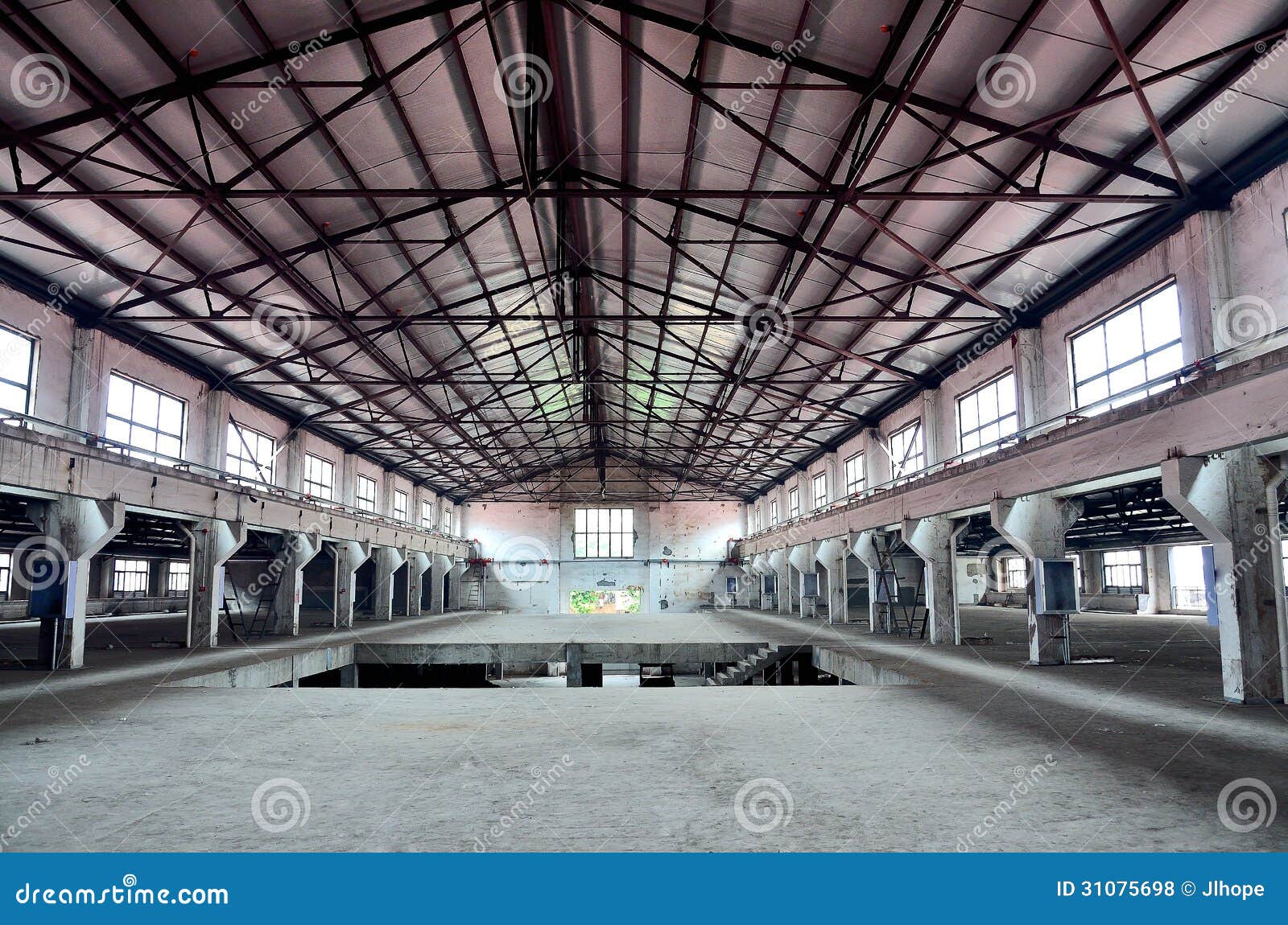Empty factory stock photo. Image of background, windows - 31075698