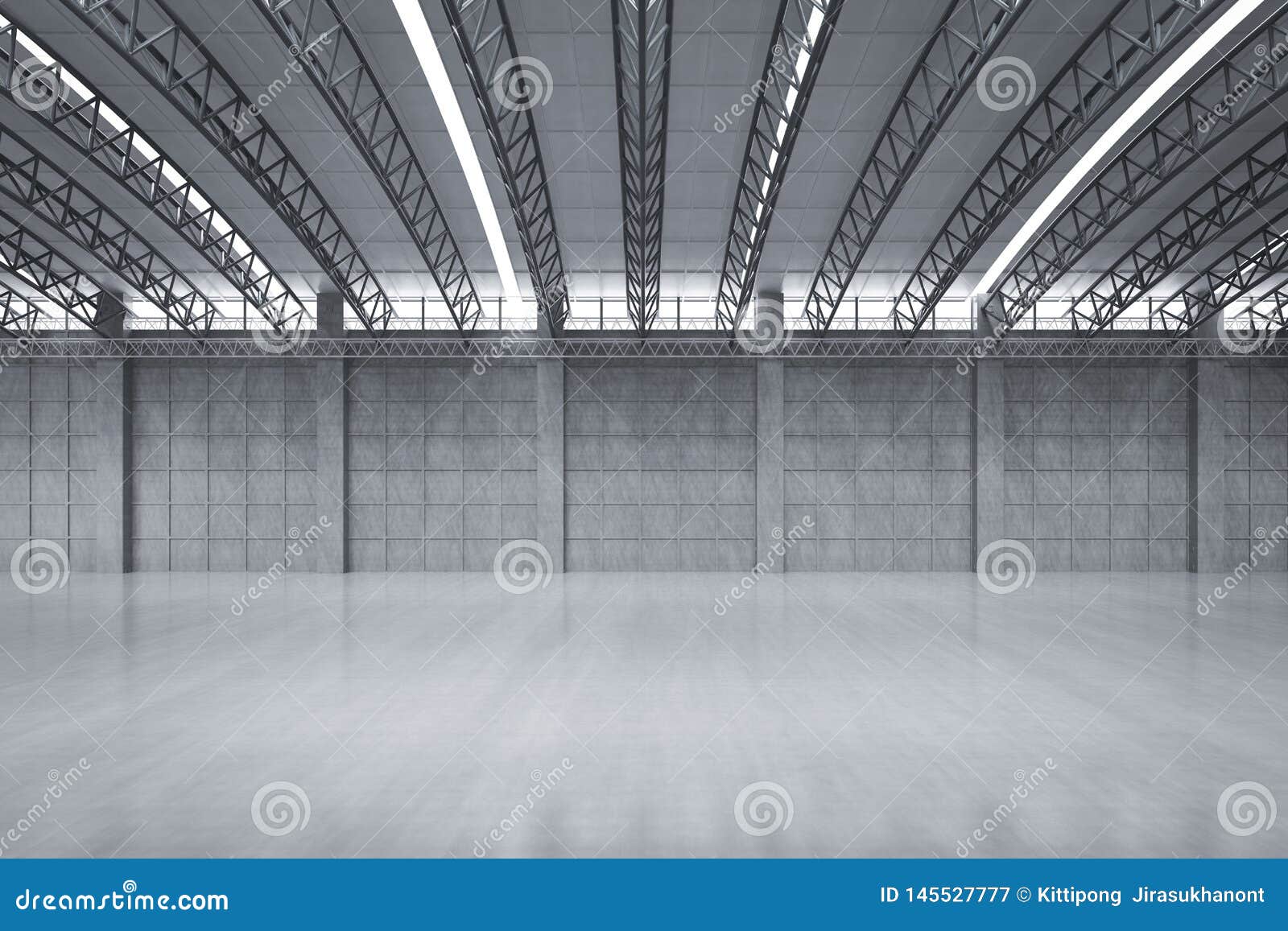 Empty factory interior stock illustration. Illustration of space ...