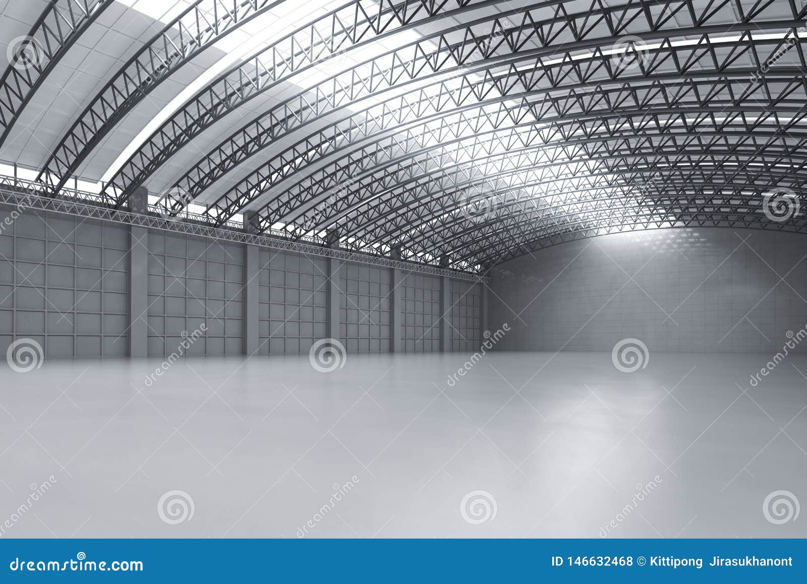 Empty factory interior stock illustration. Illustration of rendering ...