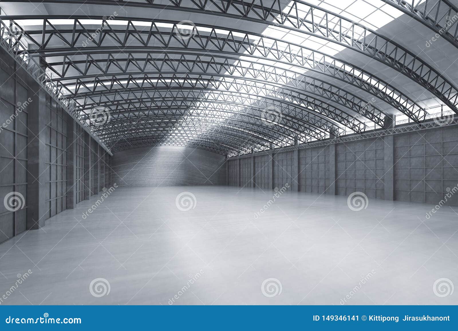 Empty factory interior stock illustration. Illustration of rendering ...