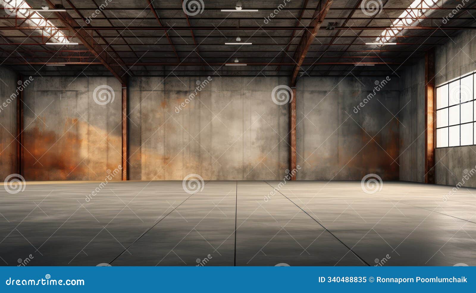 Empty Factory Interior or Vacant Warehouse Stock Illustration ...