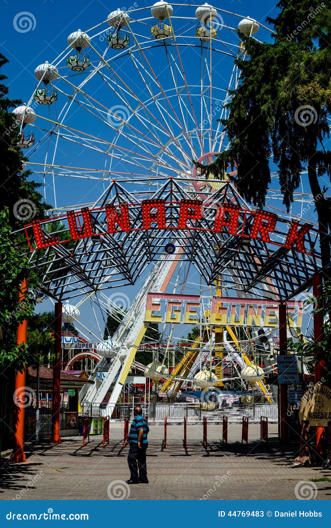 Empty Fairground with Ferris Wheel Editorial Stock Photo - Image of ...