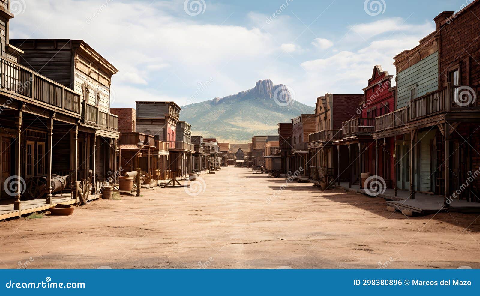 Empty Far Wild West Town. Old West American Frontier Town Scene with ...