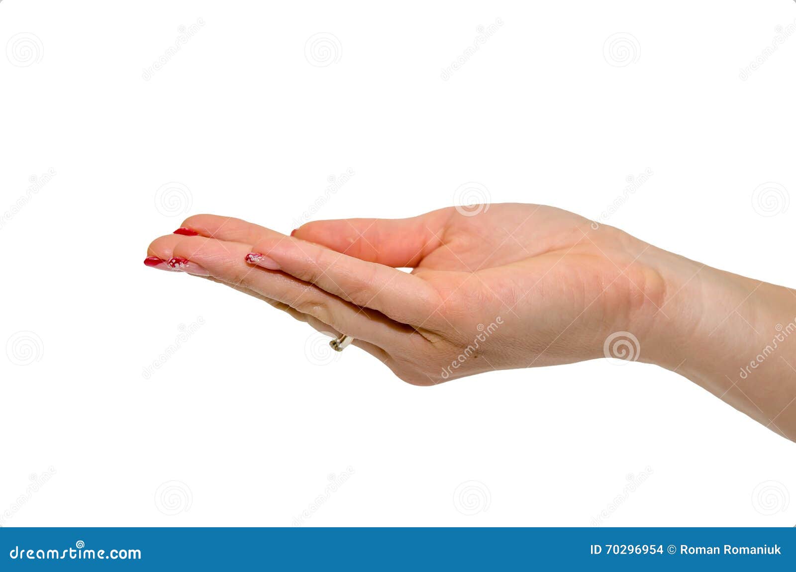 Empty female hand isolated stock photo. Image of empty - 70296954