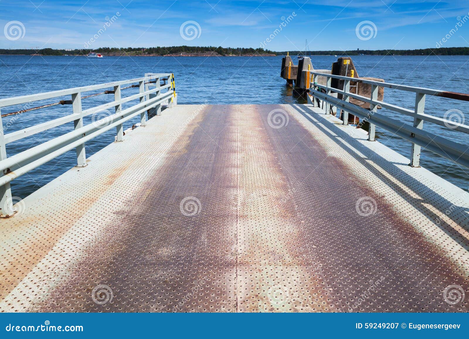 Empty Ferry Terminal, Metal Ramp Road Stock Image - Image of pier ...