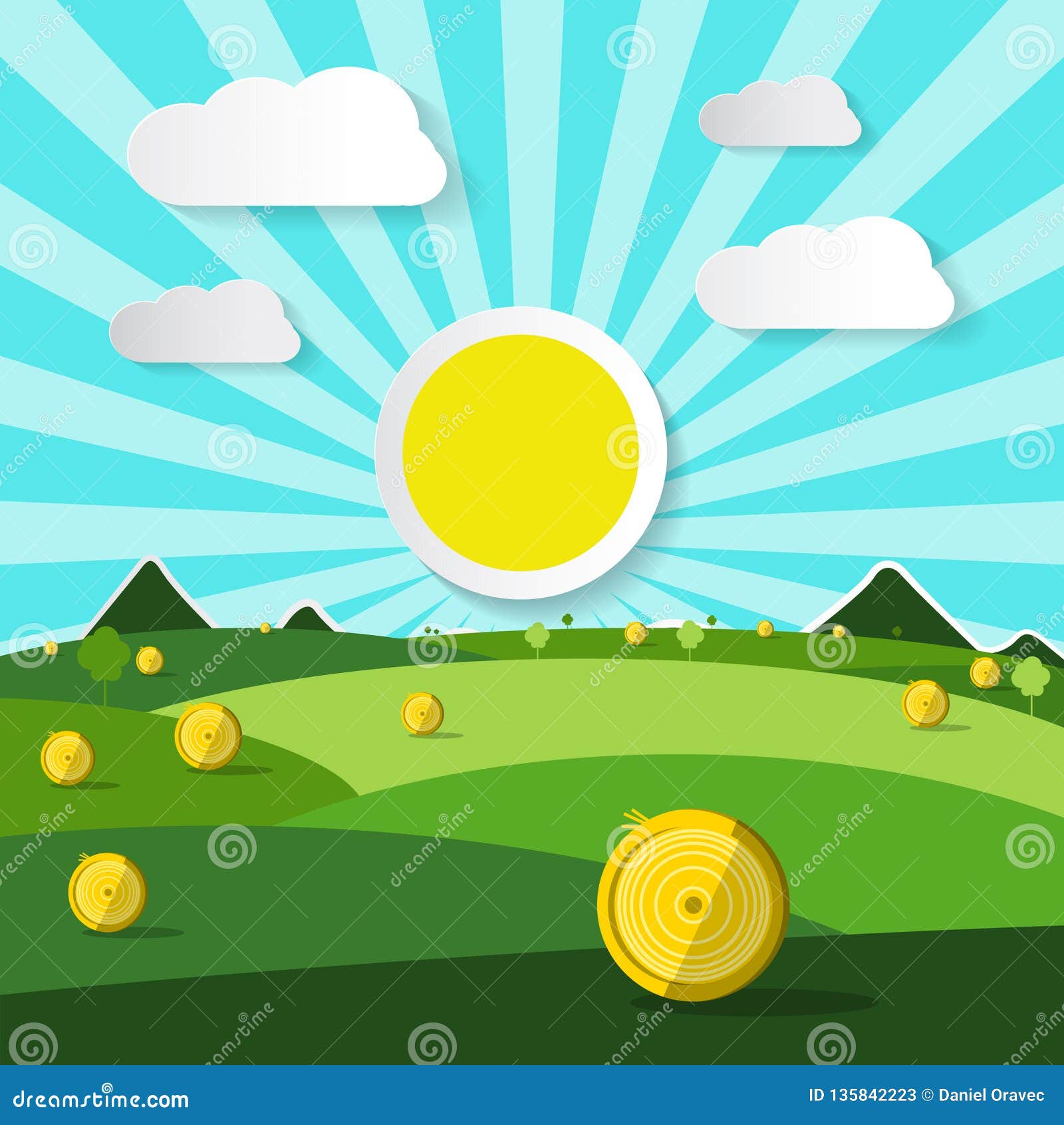 Empty Field Vector Illustration. Natural Scene. Stock Vector ...