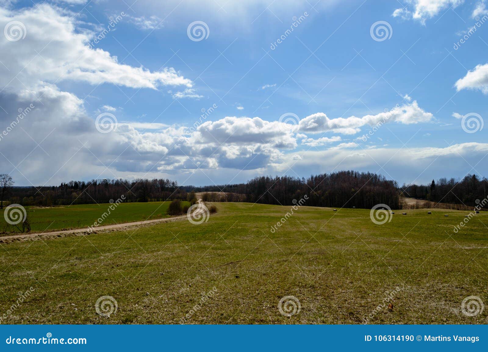 Empty Fields in Autumn in Countryside Stock Photo - Image of river ...