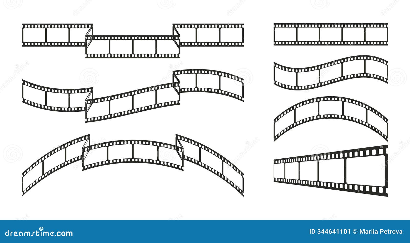 Empty Film Strip Frames of Different Shapes Isolated on White ...