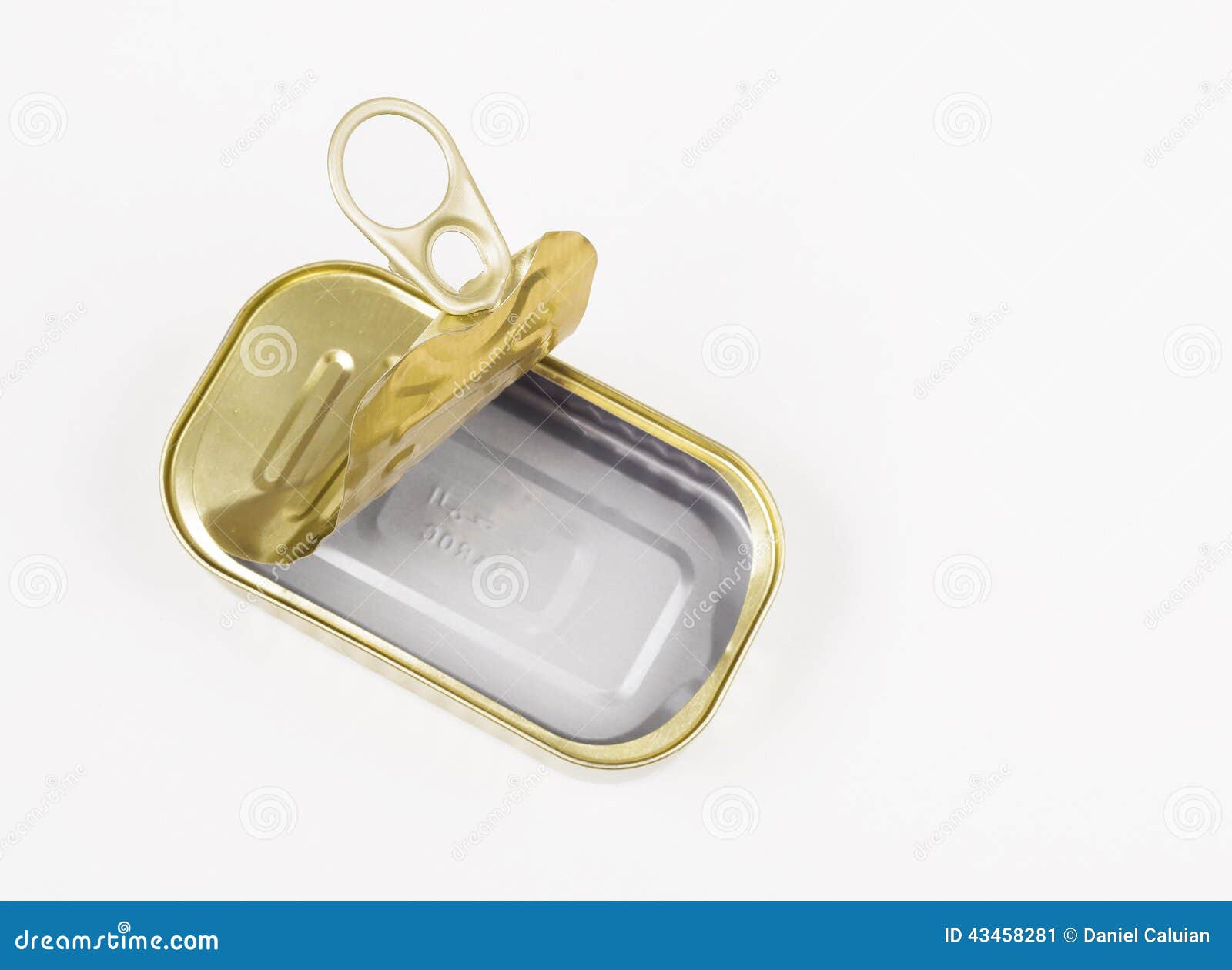 Empty Fish Can Isolated on White Background Stock Image - Image of ...