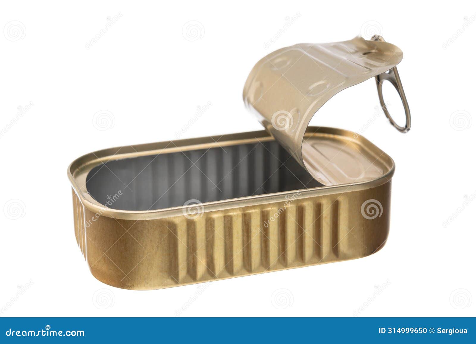Empty Fish Can Opened Empty Metal Tin Isolated on White Background ...