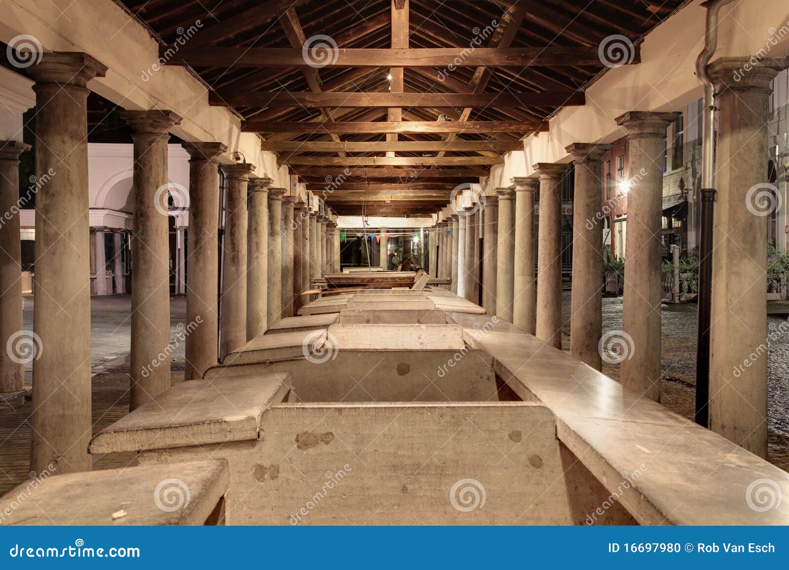 Empty Fish Market stock photo. Image of canal, list, brick - 16697980