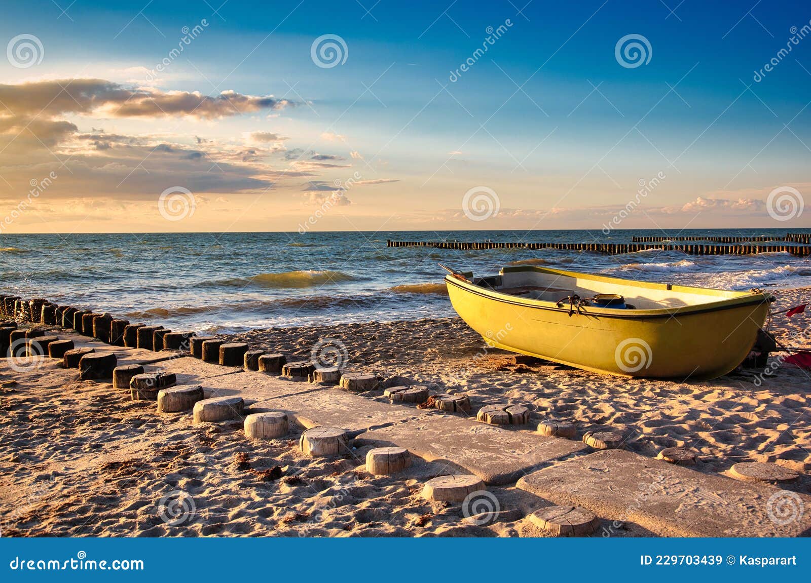 Empty Fishing Boat on the Beach Stock Image - Image of water, nature ...