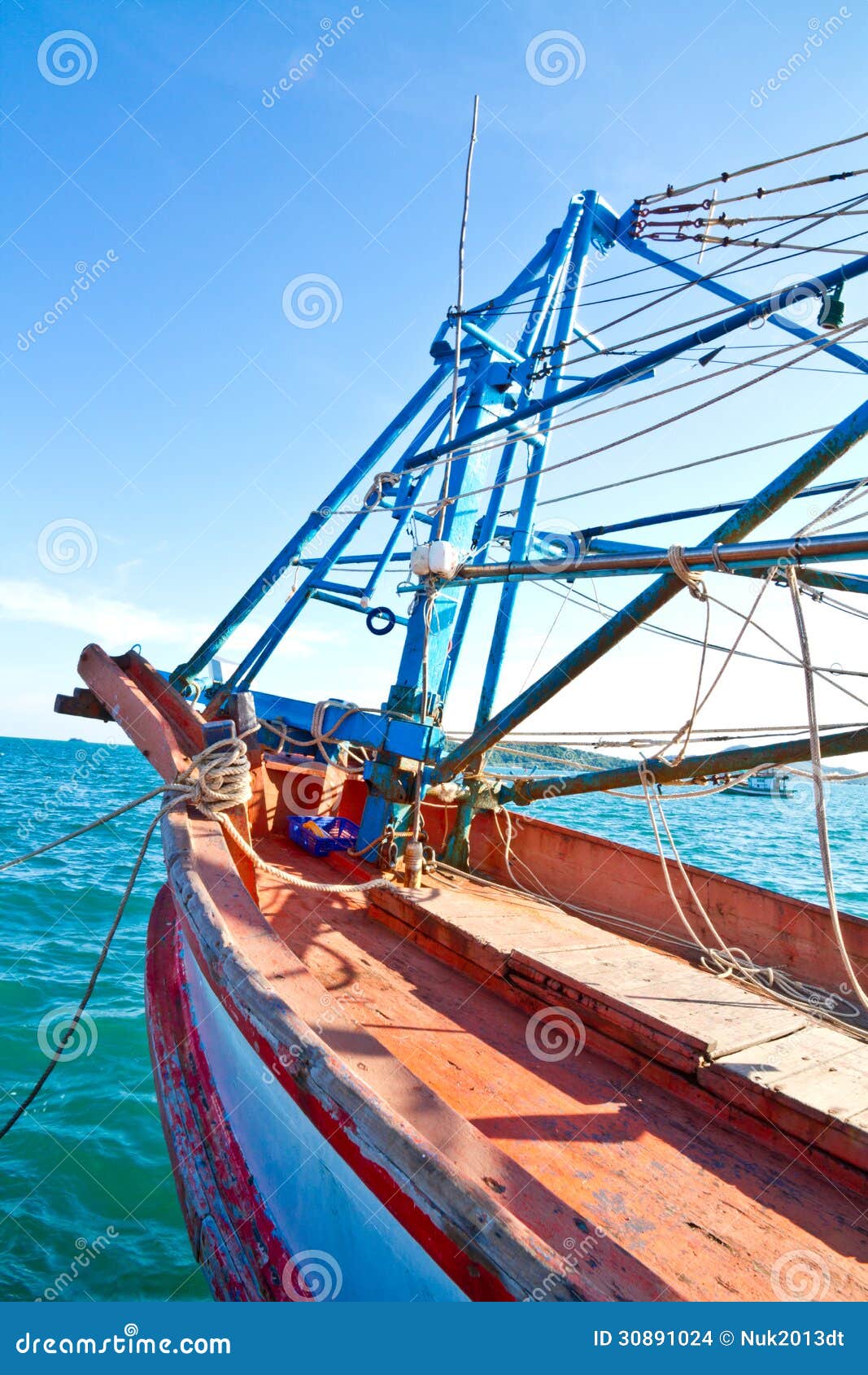 The empty fishing boat. stock photo. Image of rope, fisherman - 30891024