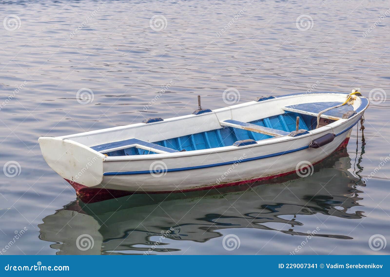 Empty Fishing Boat on the Mediterranean Sea Stock Image - Image of ...