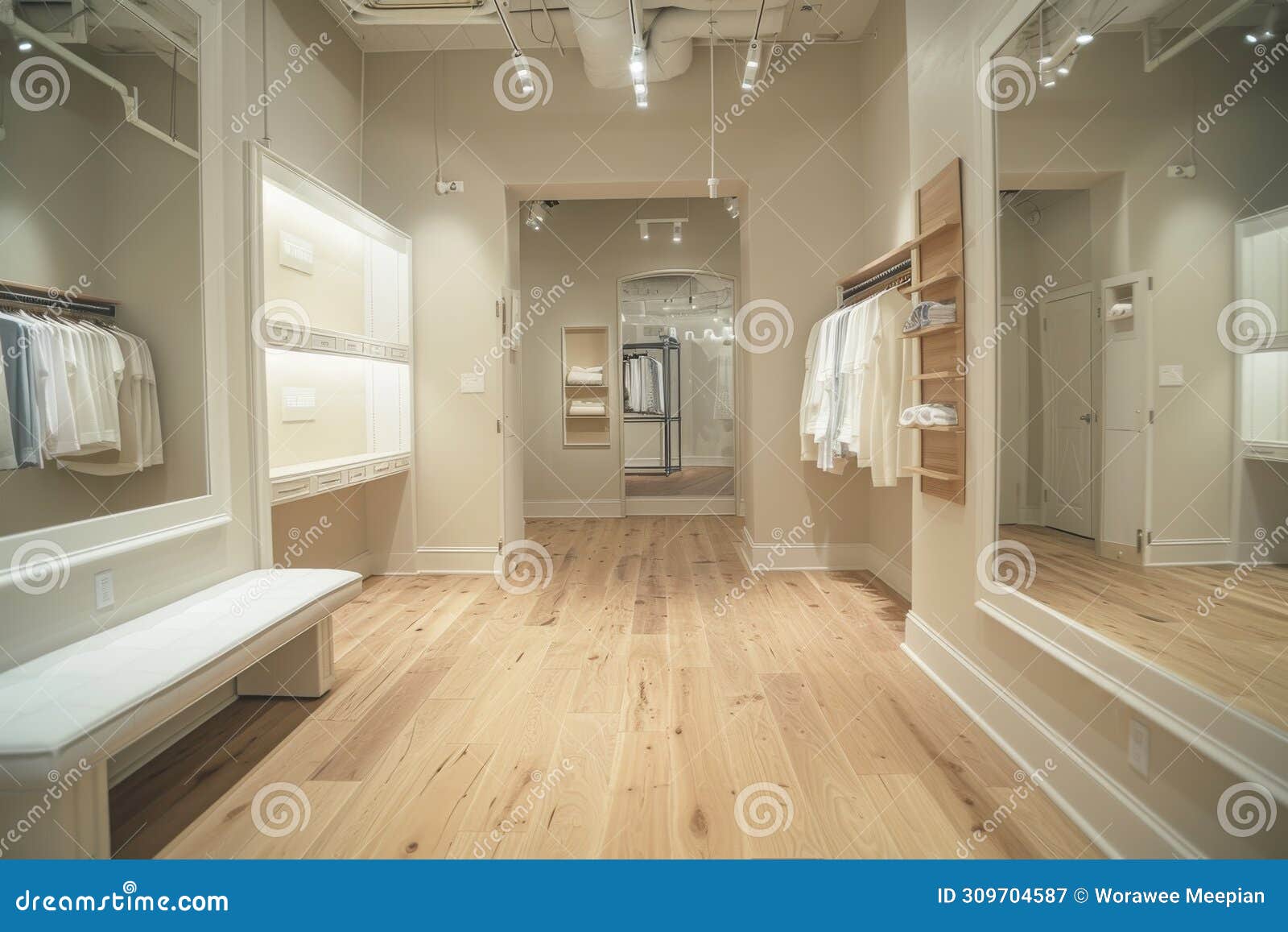 Empty Fitting Room in a Clothing Store. Generative AI Stock Image ...
