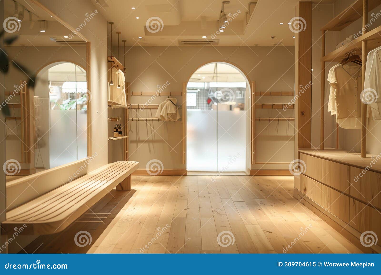 Empty Fitting Room in a Clothing Store. Generative AI Stock Image ...