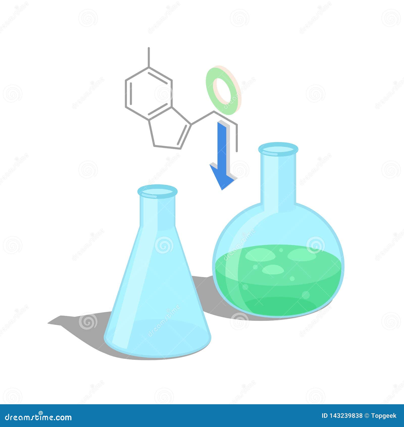 Empty Flask and with Green Chemical Substance Stock Vector ...