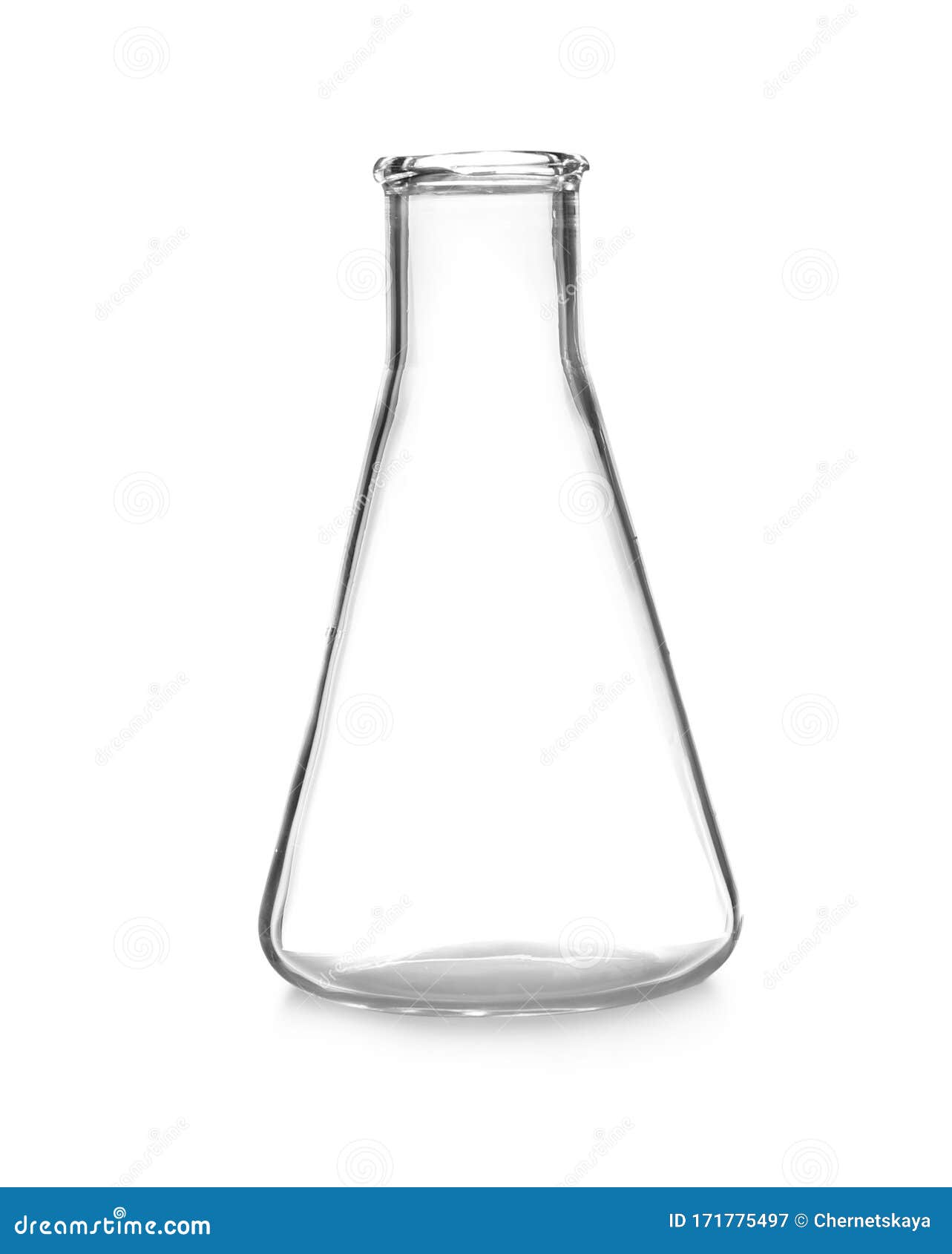 Empty Flask Isolated. Laboratory Glassware Stock Image - Image of ...