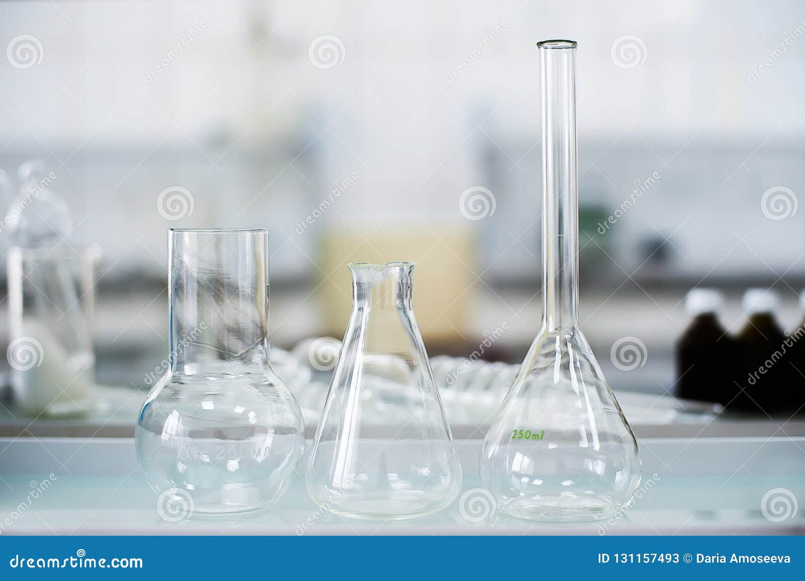 Empty Flasks. Laboratory Analysis Equipment. Chemical Laboratory ...