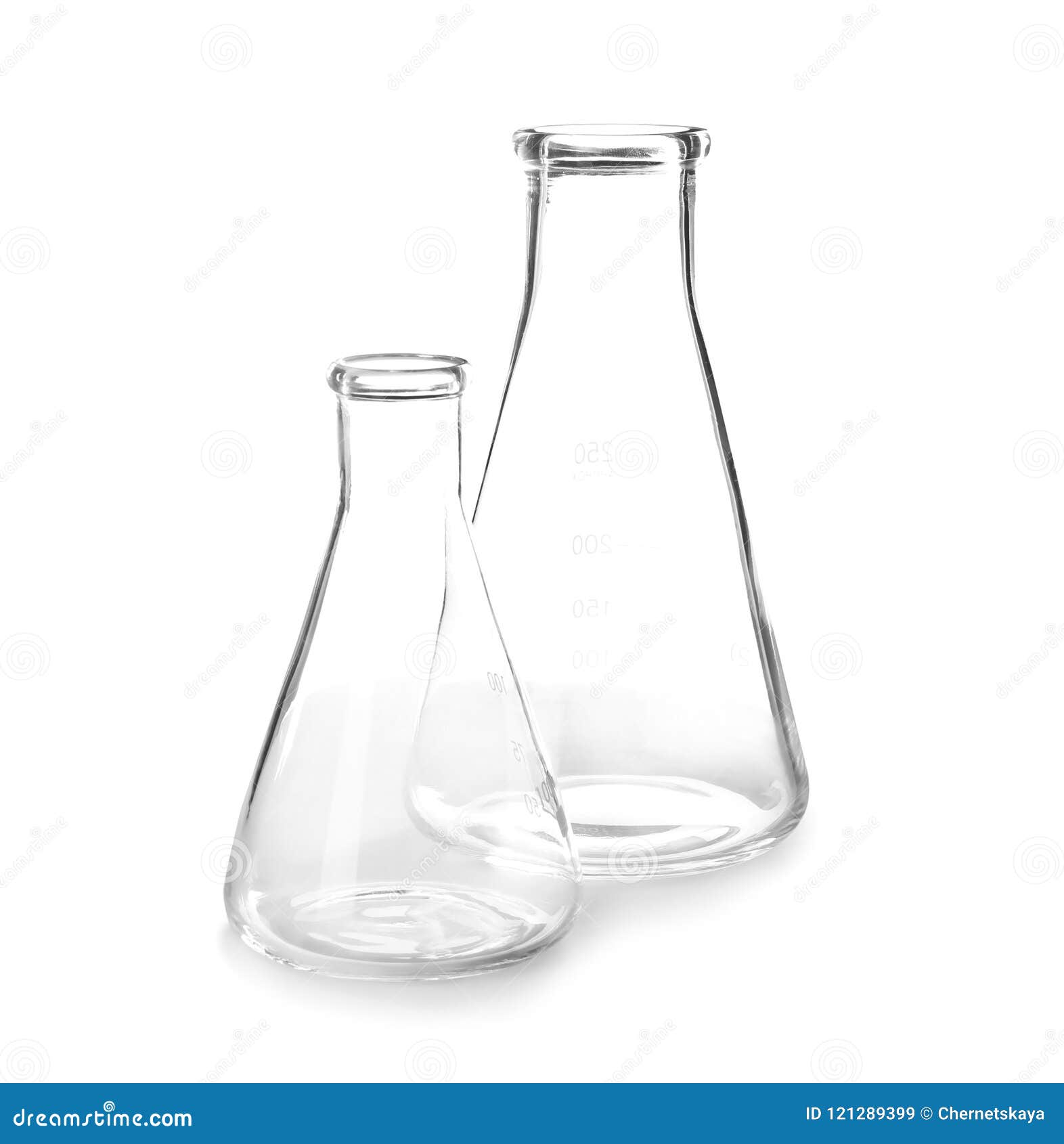 Empty Flasks on White Background Stock Image - Image of microbiology ...