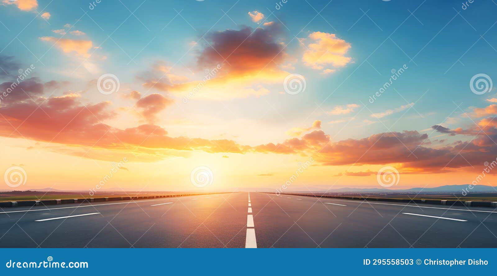 Empty Flat Wide Road a Wide Angle Shot of an Empty Road, Ideal for PPTs ...