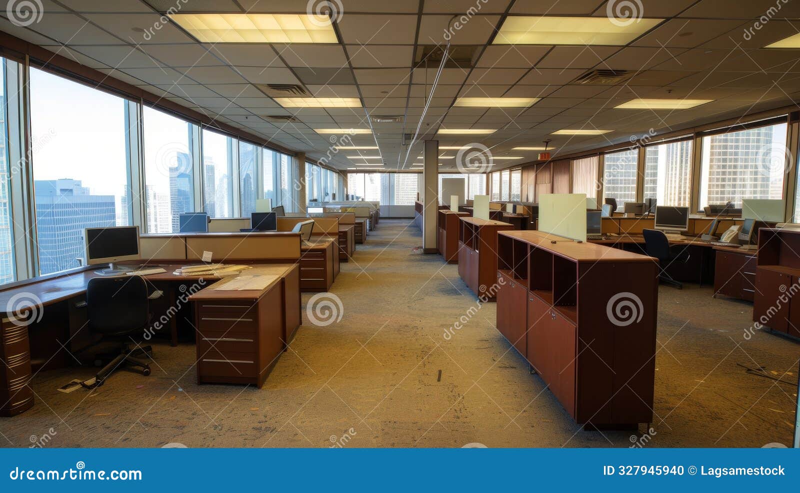 Empty Fledged Work Office Devoid of Employee a Direct Portrayal of High ...