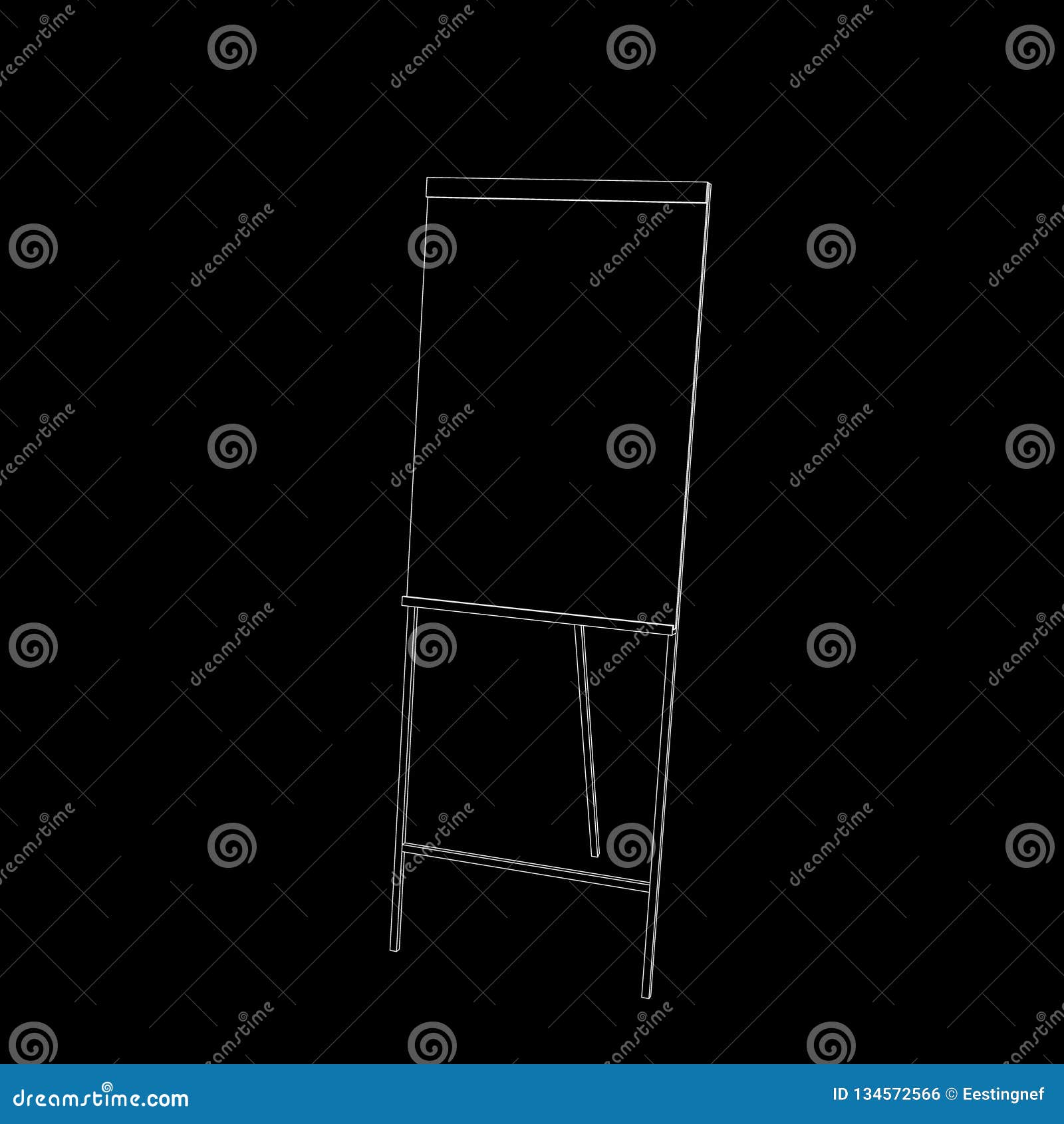 Empty Flip Chart. Vector Outline Illustration Stock Vector ...