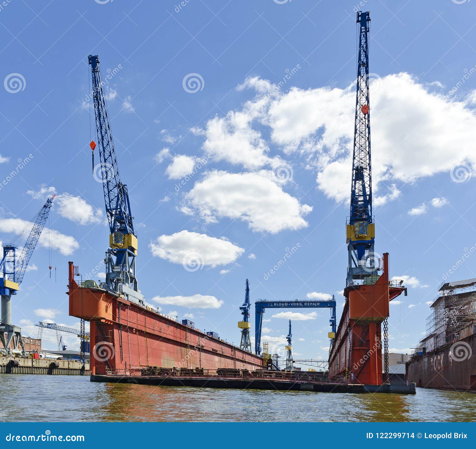 Empty Floating Dock at Hamburg Stock Photo - Image of empty, shipyard ...