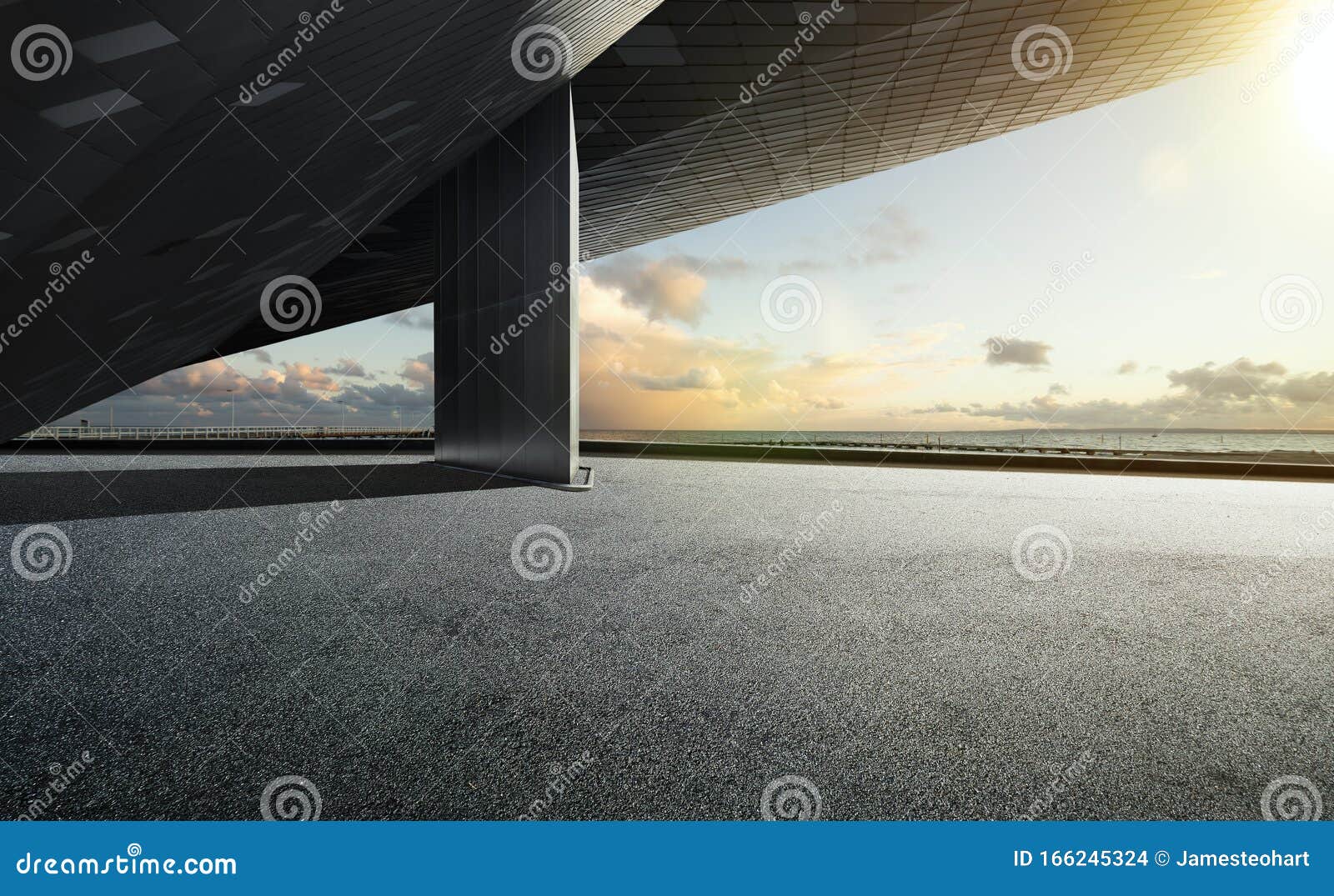 Building Rooftop With Many Skylights And Vents With White Cement And ...