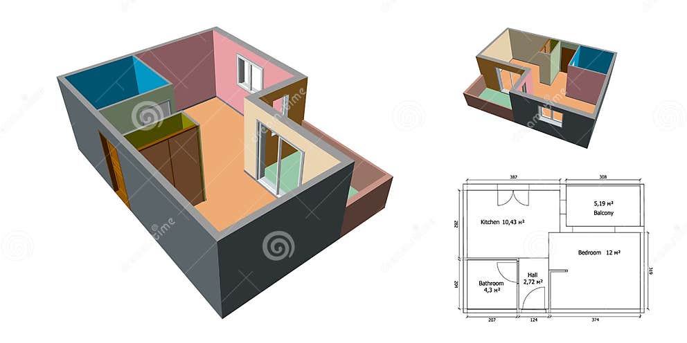 Empty Floor Plan. Isolated on White Background Stock Vector ...