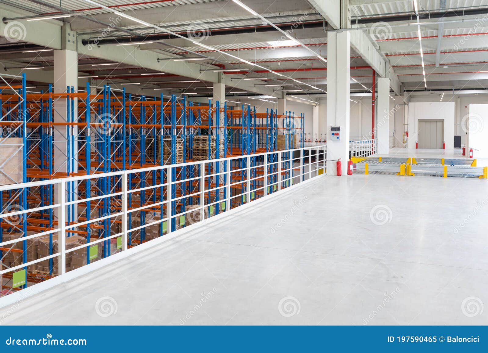 Upper Level Warehouse stock image. Image of level, ceiling - 197590465