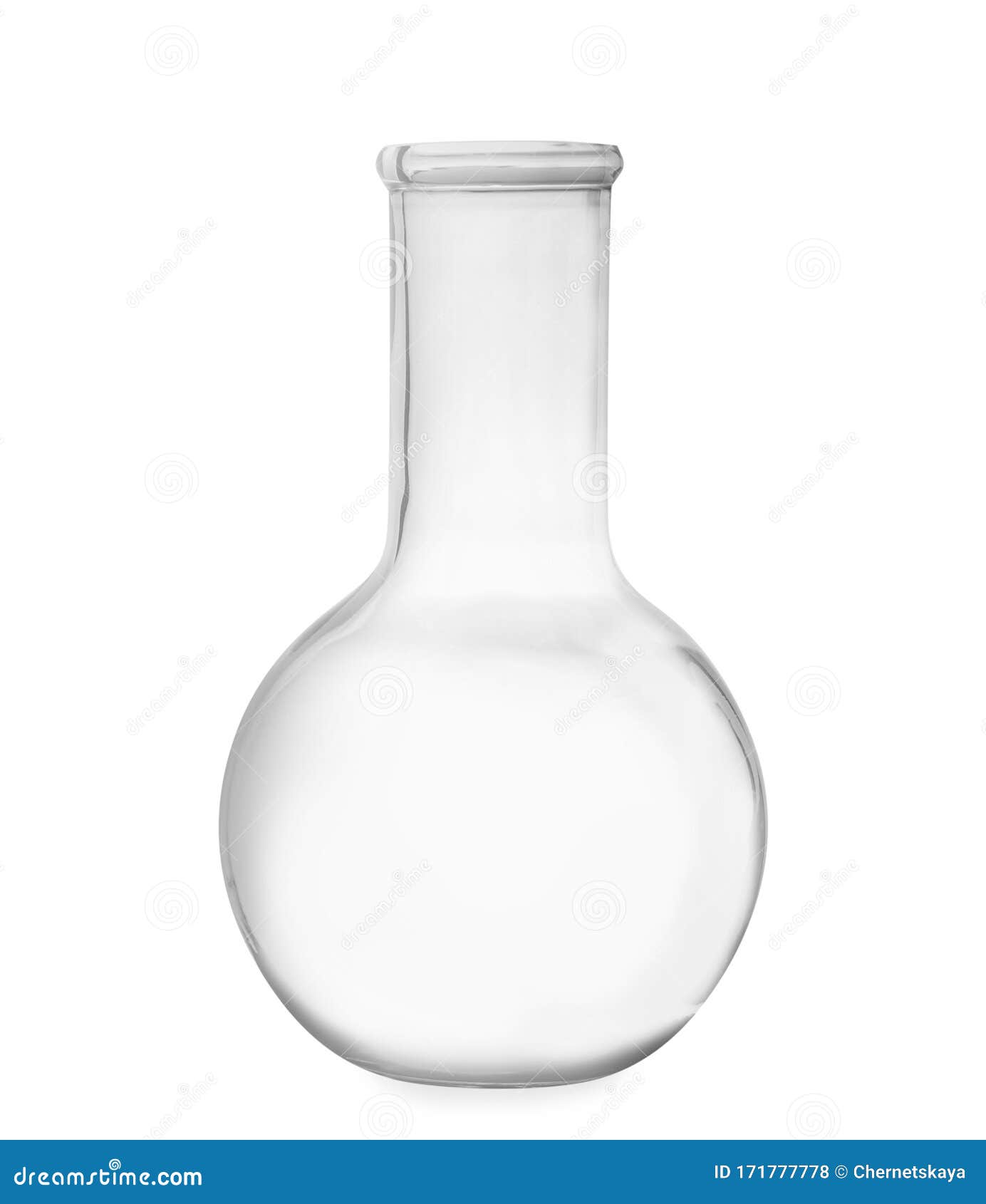 Empty Florence Flask Isolated. Laboratory Glassware Stock Photo - Image ...