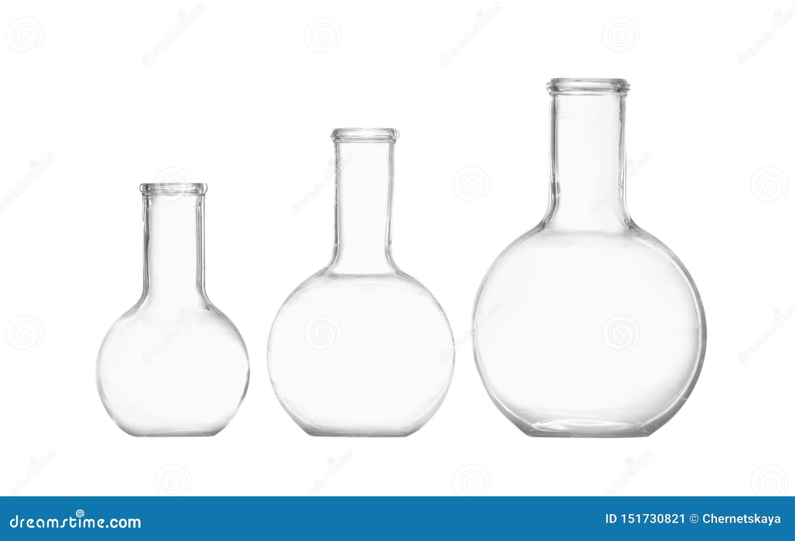 Empty Florence And Conical Flasks. Laboratory Glassware Royalty-Free ...