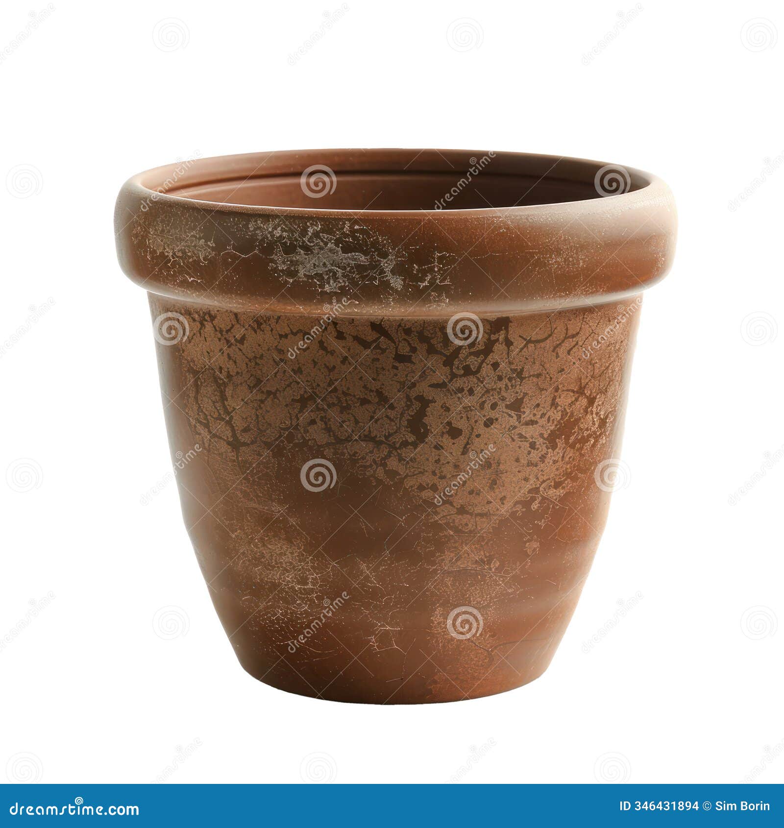 Empty Flower Pot Front View Isolate Stock Illustration - Illustration ...